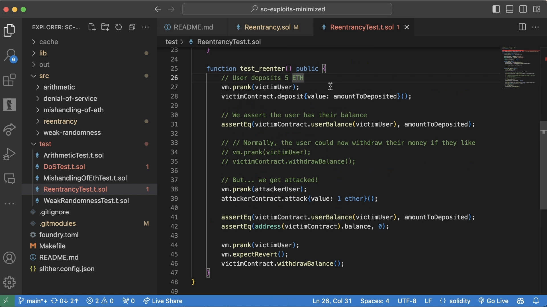 Reentrancy: Remix example